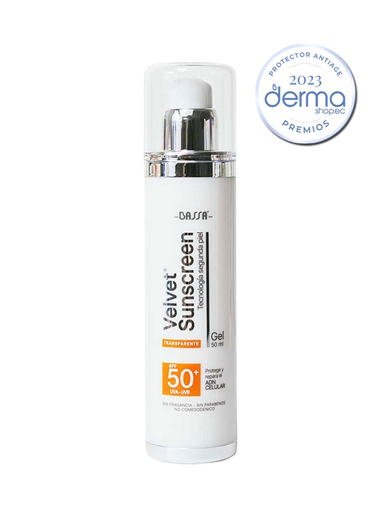 Velvet Sunscreen Gel Transparente de 50 ml | Dermashop