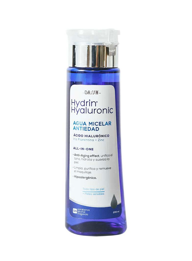 Hydrin Hyaluronic Agua Micelar Antiedad de 200 ml | Dermashop